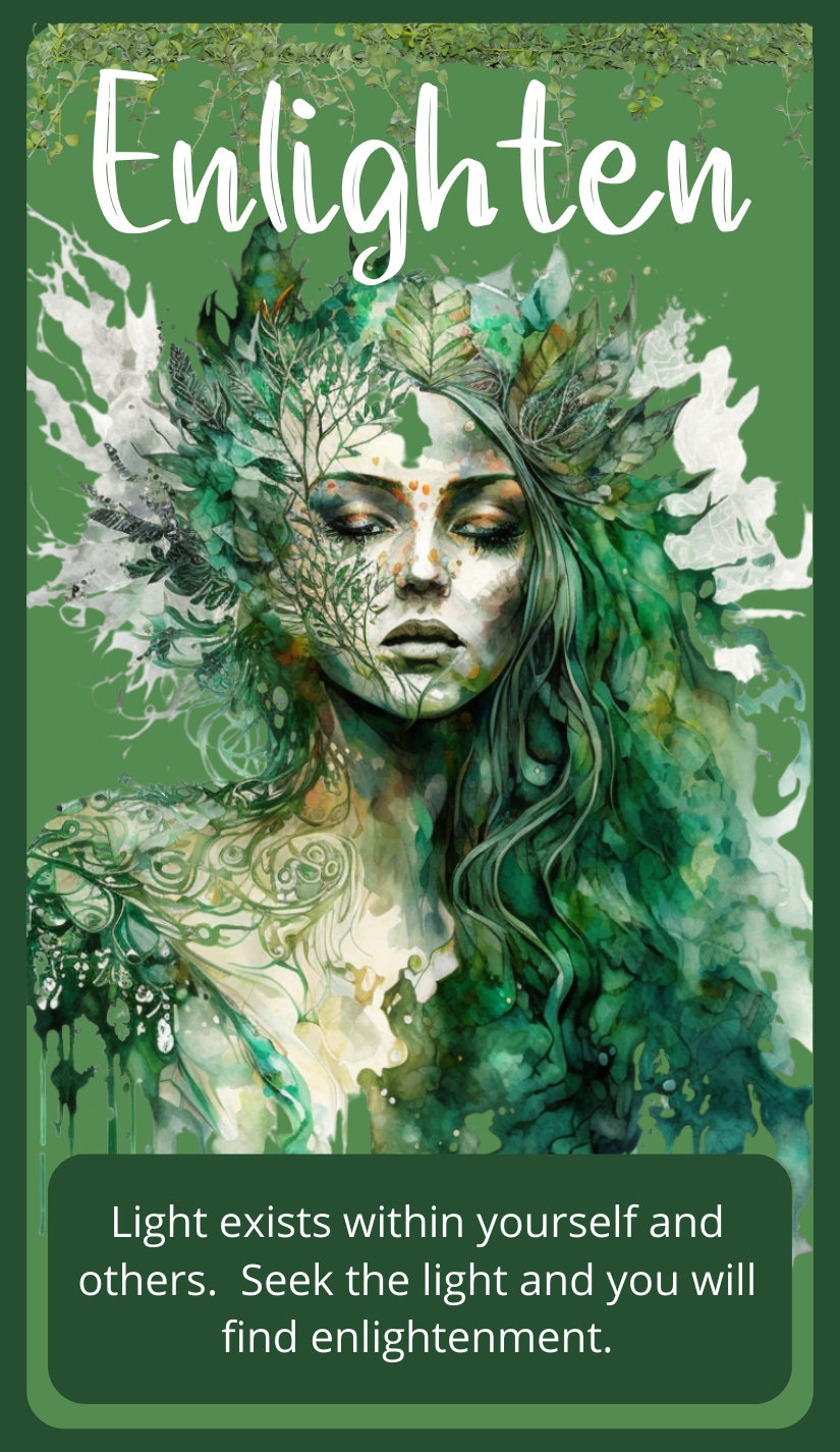 Green Goddess Wiccan Oracle Cards - Etsy