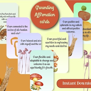 Grounding Affirmation Cards, Printable Deck Spiritual Tools - Etsy