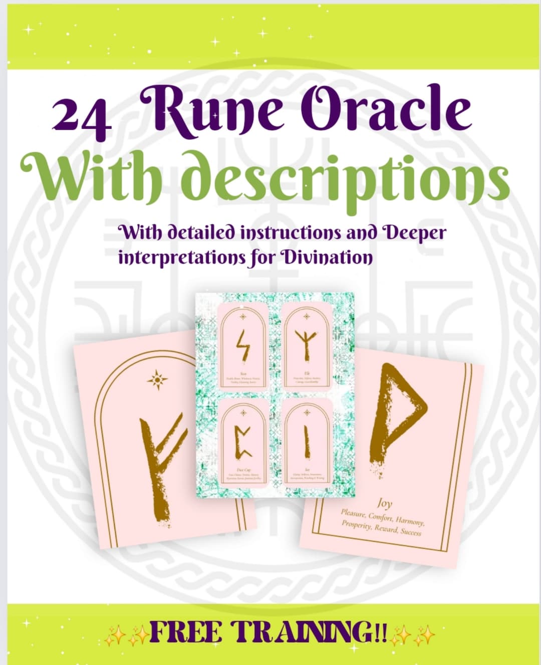 Runes Oracle Cards With Ultra Free Training and Descriptions on Cards ...