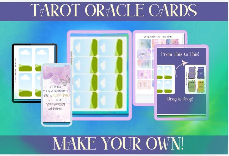 DIY CANVA EDITABLE Frames Tarot/oracle/affirmations/playing Card Bundle ...