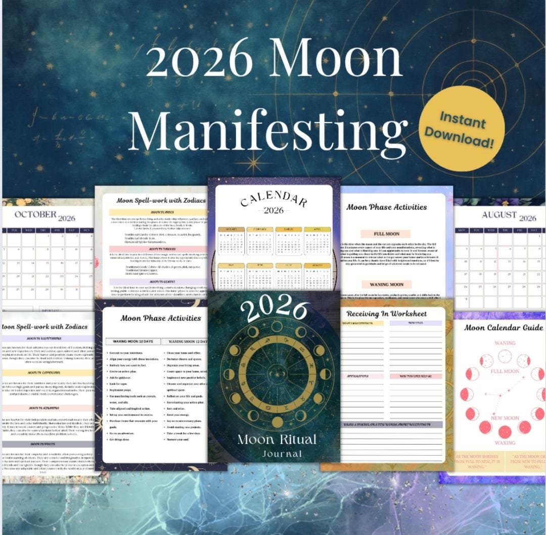 Agenda 2026 Moon Ritual Journal à usage commercial, édité sur Canva ...