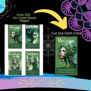 Green Goddess Wiccan Oracle Cards - Etsy