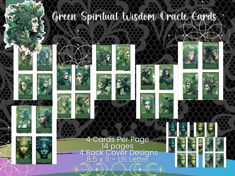 Green Goddess Wiccan Oracle Cards - Etsy