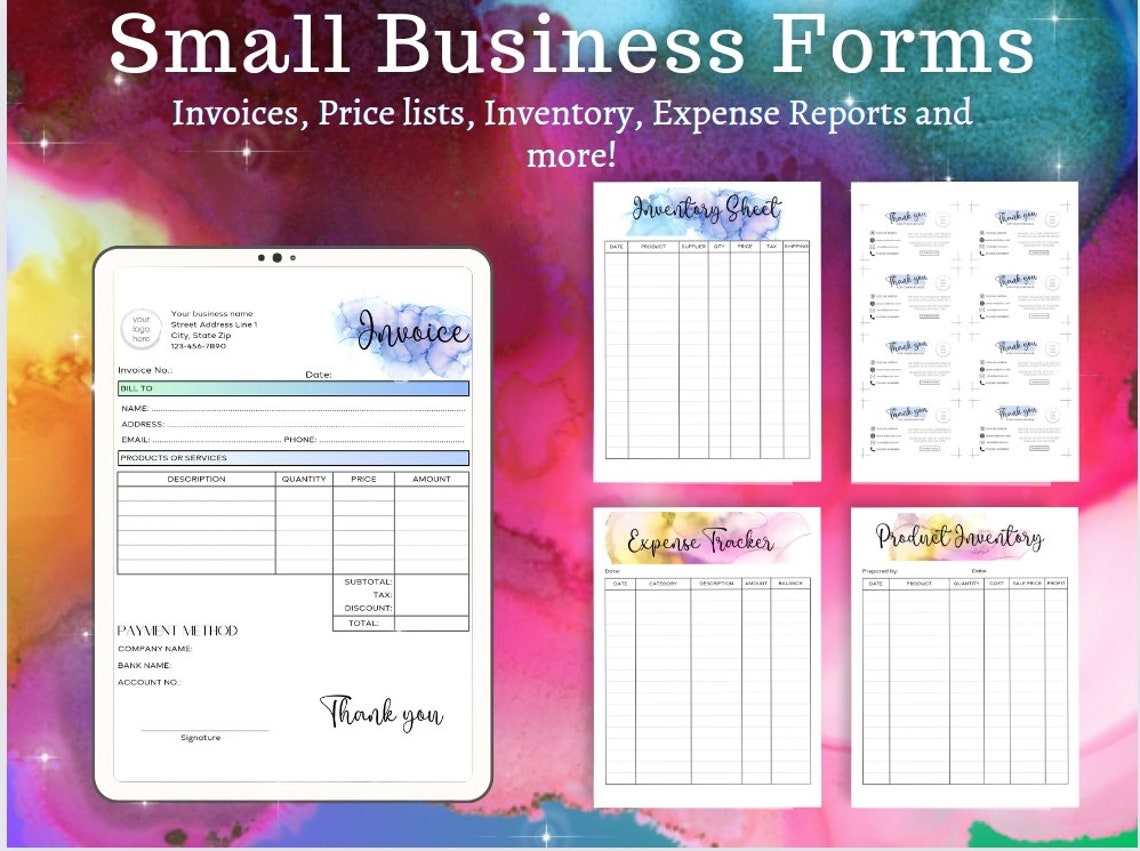 Editable Small Business Forms, Invoices, Order Forms, Inventory Canva ...