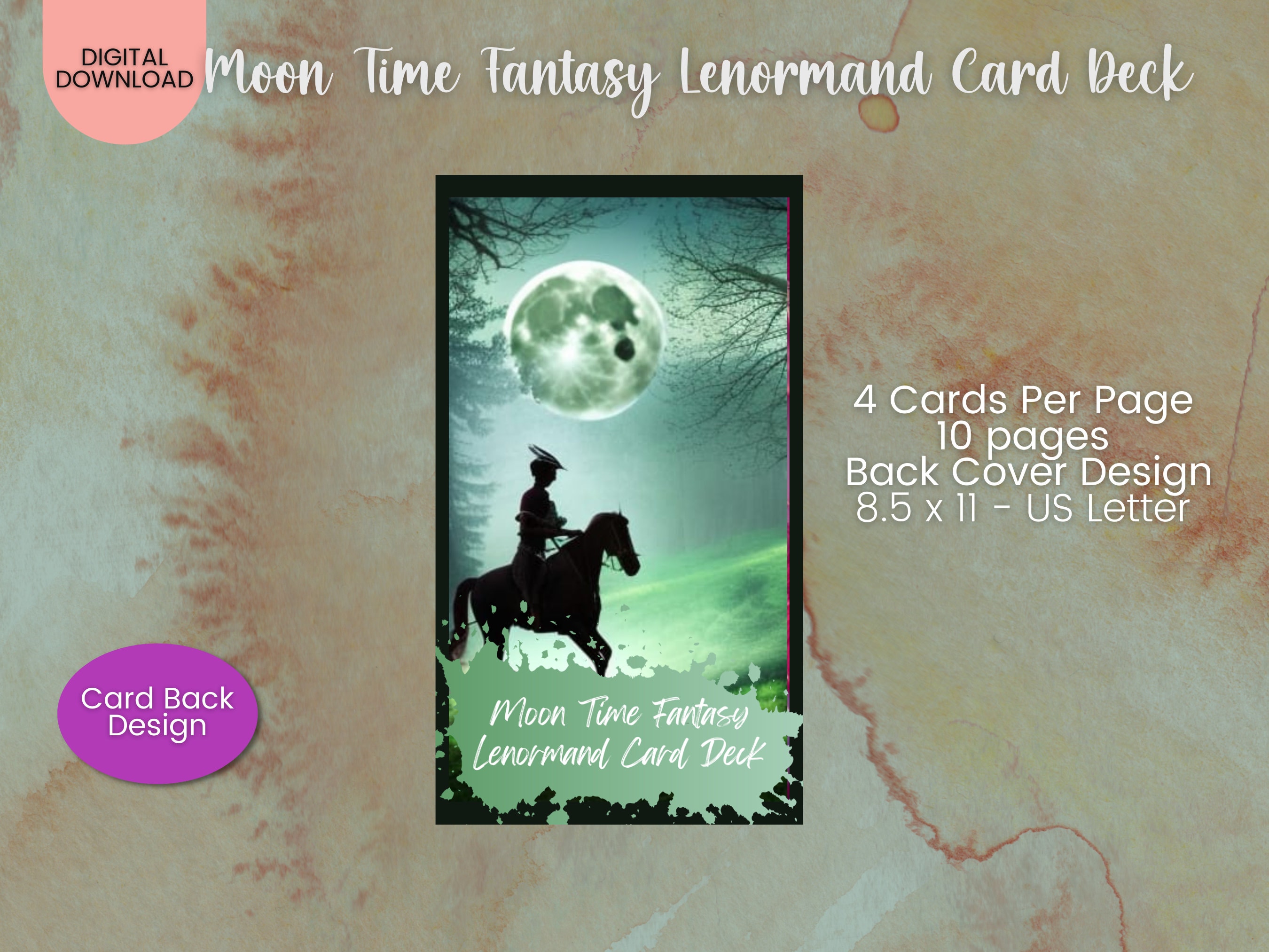 Lenormand Cards Digital With Instructions on How to Play and Card Key ...