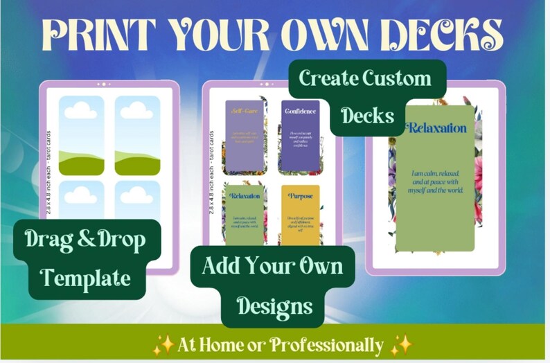 DIY Canva Editable Card Templates Bundle: Tarot, Oracle, Playing ...