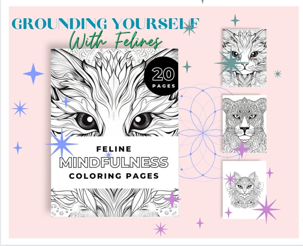 Adult Coloring Book, Cats , Zen , Feline Mindfulness - Etsy