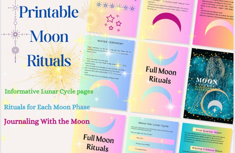 Manifesting With the Moon Cycles Book of Shadows Planner - Etsy