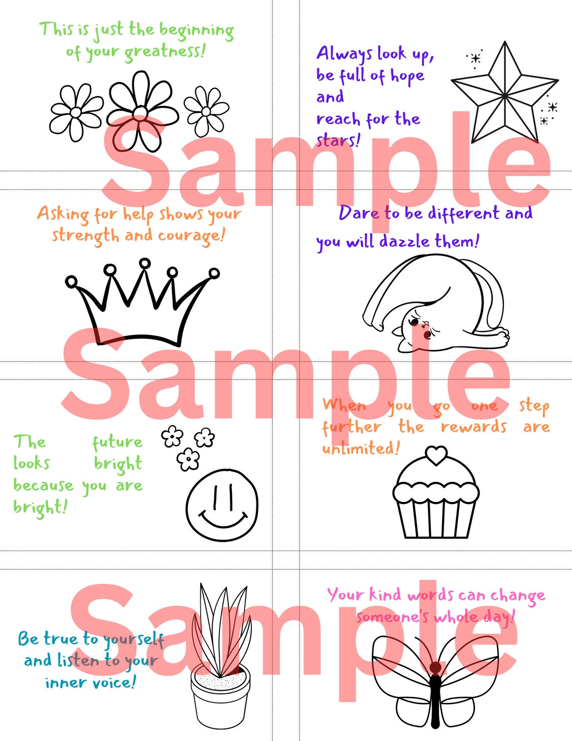 Kindness Matters! Coloring Affirmations for Kids. Positivity Cards ...