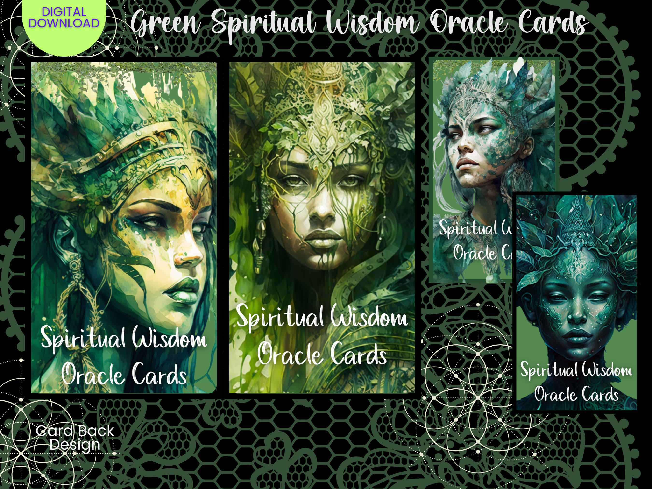 Green Goddess Wiccan Oracle Cards - Etsy