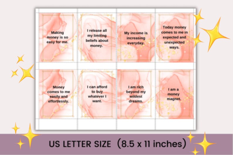 Printable Money Affirmations Intention Cards - Etsy