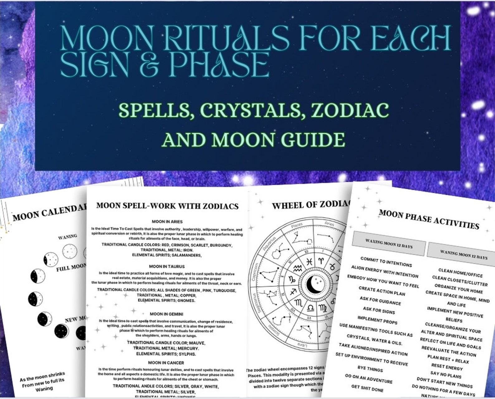 Commercial Use Canva Astrology and Moon Journal, Planner 2024 Editable ...