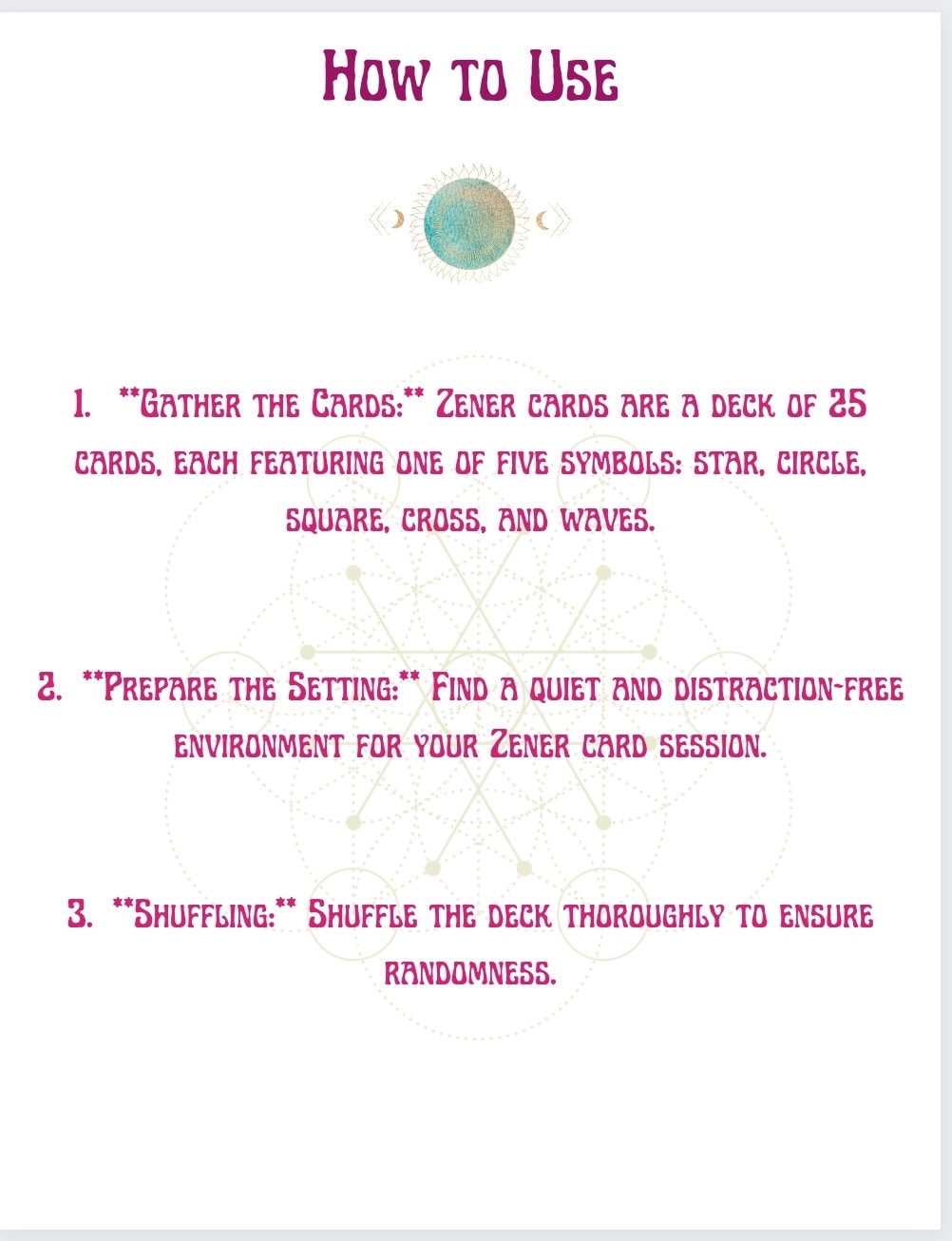 Zener Cards Printable Psychic & Telepathic Abilities ESP Training Cards ...