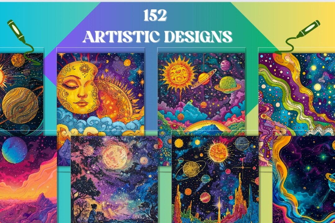 Celestial Cosmic Artist's Adult Coloring Book 152 Pgs - Etsy