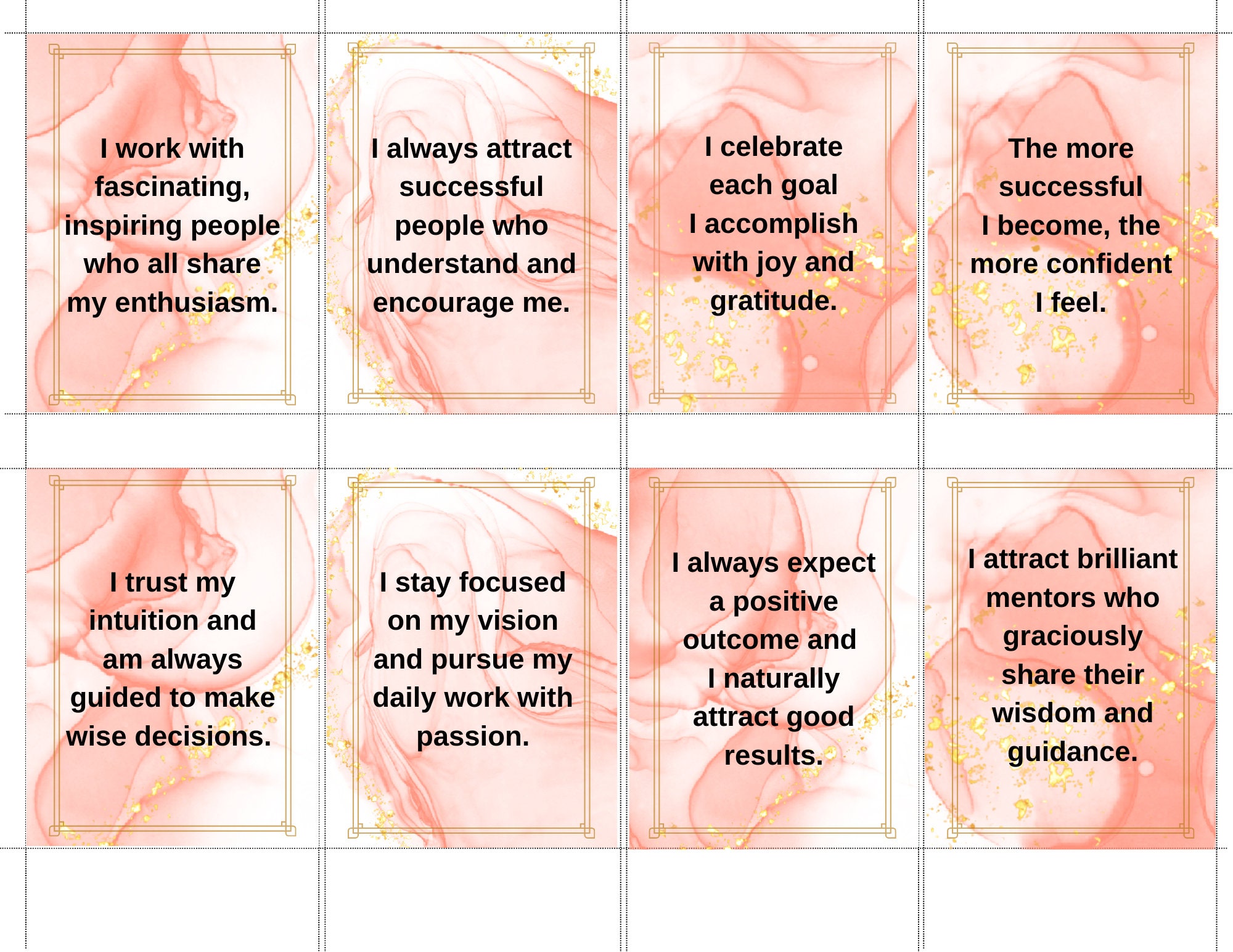 Pink Positive Affirmations Printable - Etsy