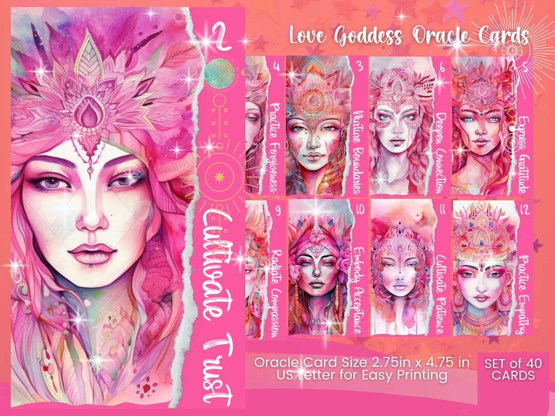 Goddess of Love Printable Oracle Cards Aphrodite - Etsy