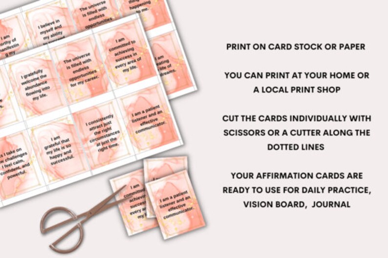 Pink Positive Affirmations Printable - Etsy