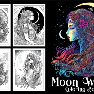 Moon Witch & Goddess Pagan Crafts Coloring Pages. Creativity and ...