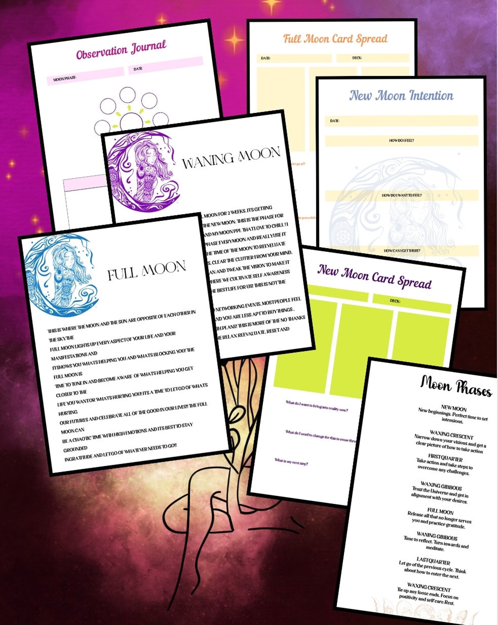 Moon Magick Pages Ritual Journal , Baby Witch Personal and Commercial ...