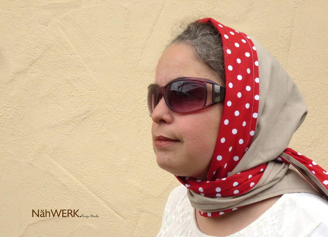 Convertible Scarf, Retro Scarf, Headscarf Made of Linen Viscose and ...