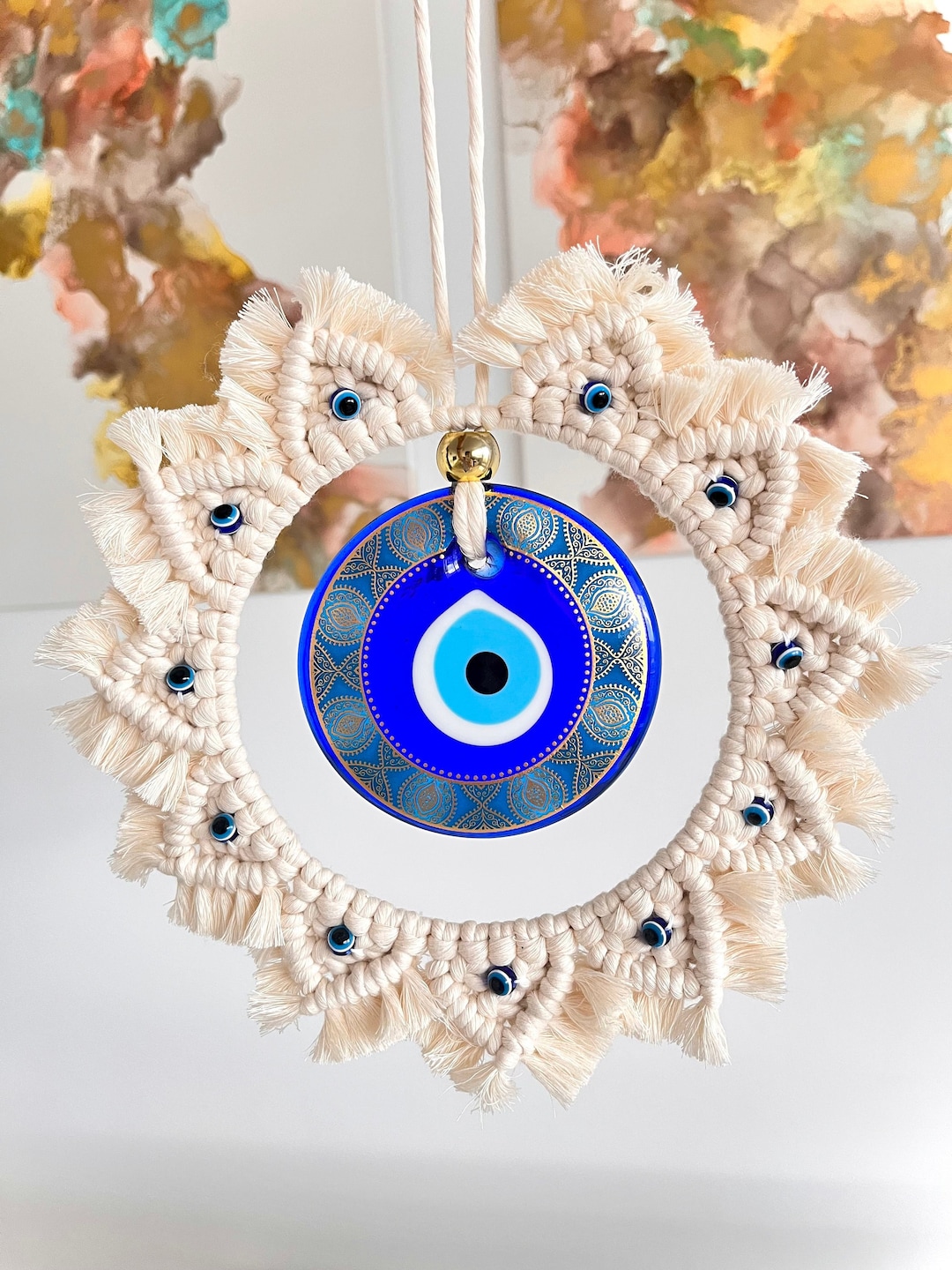 Macrame Nazar Wall Hanging With Patterns Decoration/gift Idea - Etsy