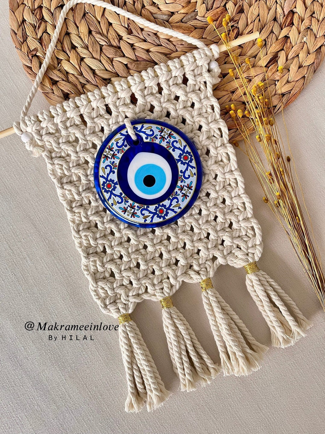 Macramé Nazar Eye/evileye With Patterns Wall Hanging Decoration/gift ...