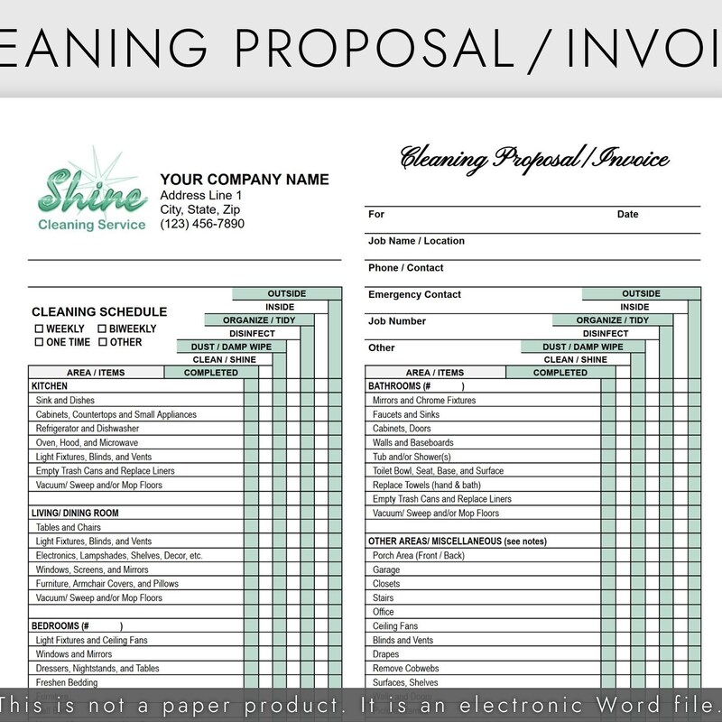 Move Out Cleaning Invoice - Etsy