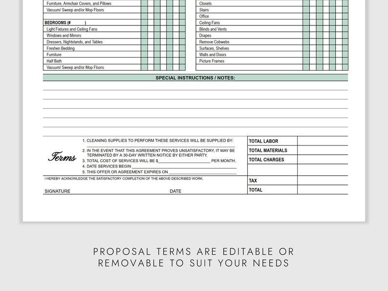 Residential Cleaning Proposal / Invoice for House Cleaning Business ...
