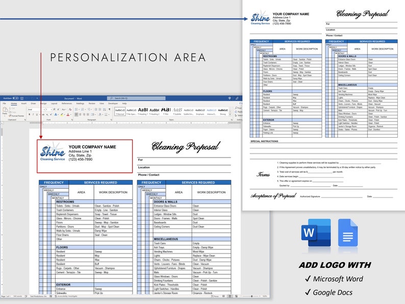 Cleaning Proposal Template, Office Cleaning Proposal, Commercial ...