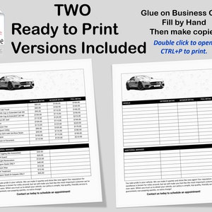 Auto Detailing Price List, Mobile Auto Detailing Price Menu, Pricing ...
