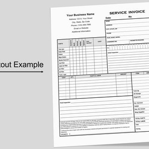 Oil Change Invoice, Automotive Service Invoice Template, Auto Repair ...