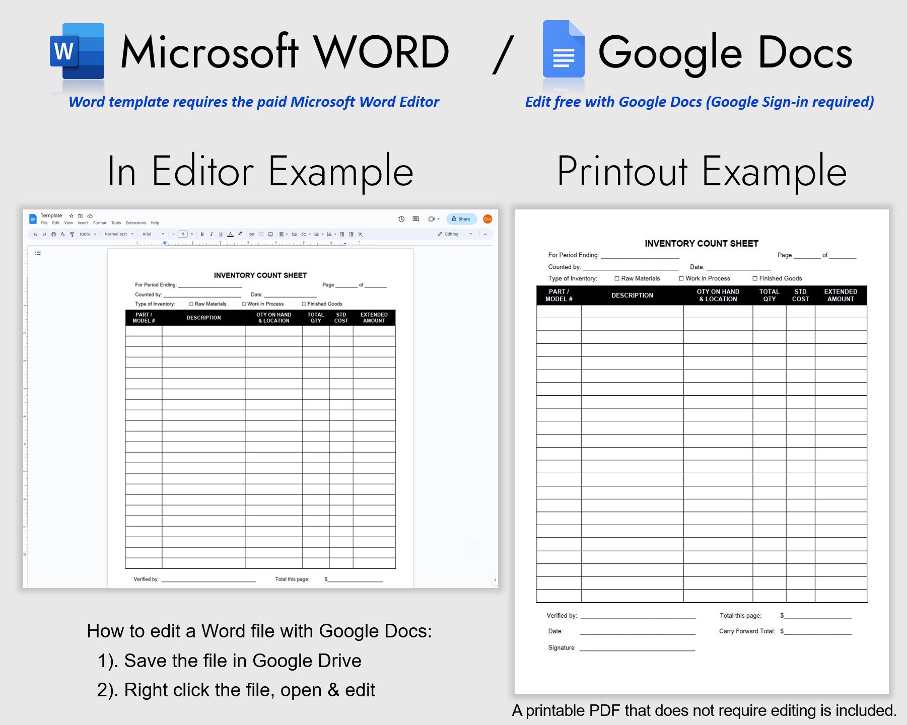 Inventory Tracker GOOGLE DOCS, Inventory Log, Product Inventory ...