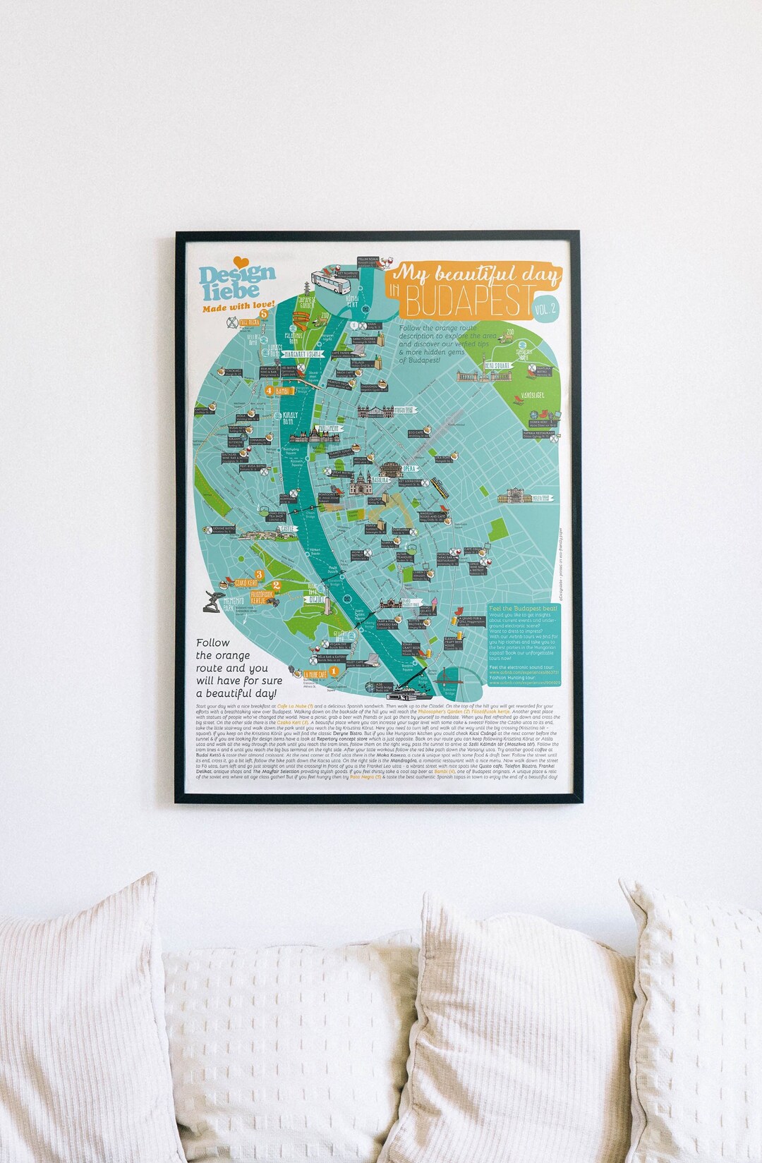 Artsy and Colorful City Map, DIN A1 Fine Art Poster of My Map of ...