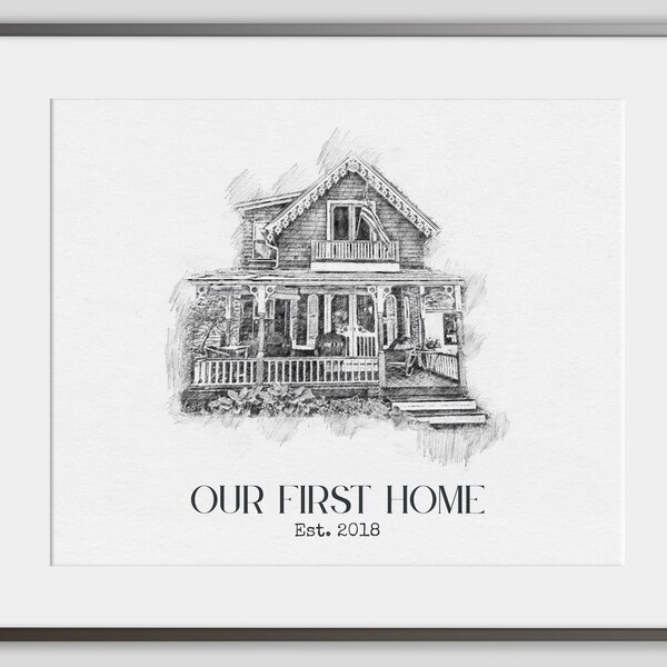 House Pencil Sketch From Photo - Etsy
