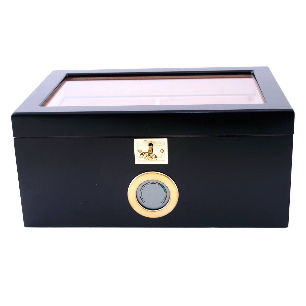 Black Showcase 120 Cigar Humidor by Cigar Star Digital Hygrometer ...