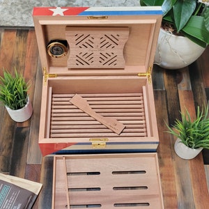 Cigar Star Humidor Handcrafted With Digital Hygrometer and Boveda ...