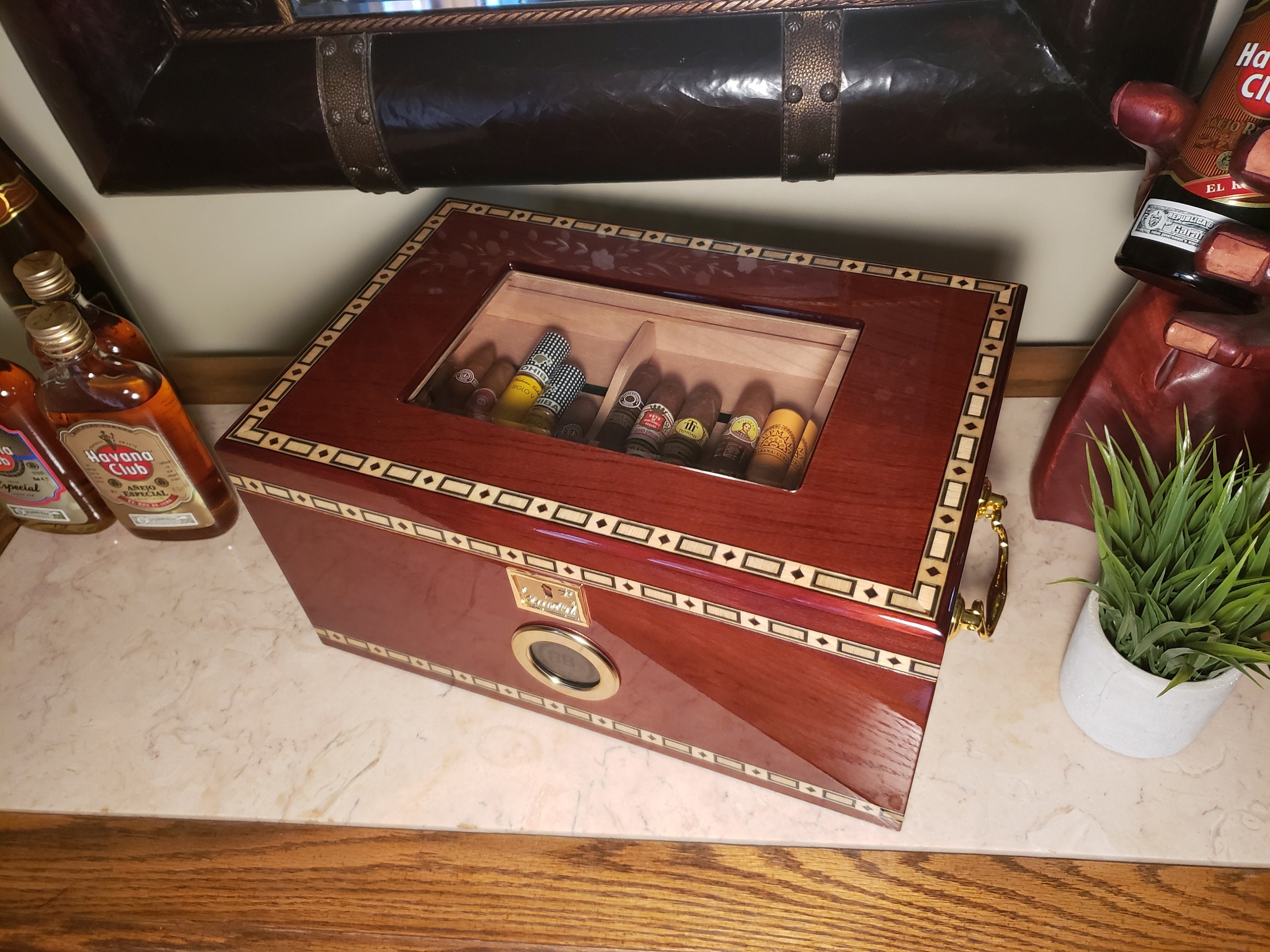 Large Cigar Humidor Handcrafted From Bubinga and Spanish Cedar, Digital ...