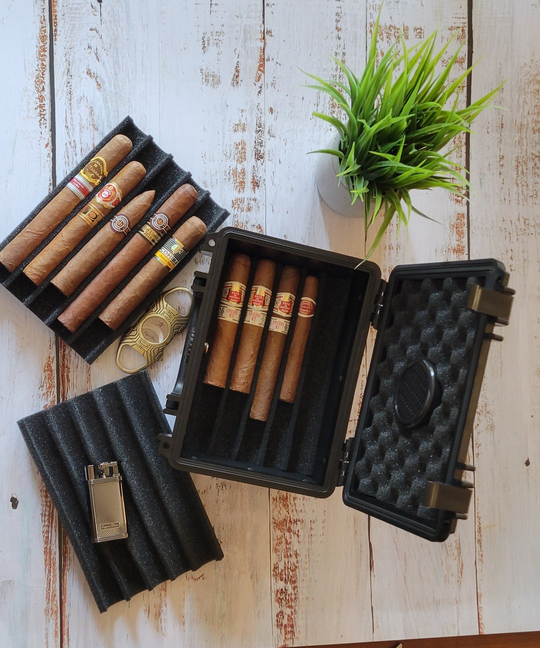 15-cigar Travel Humidor: Waterproof ABS Hard Case With Humidifier - Etsy