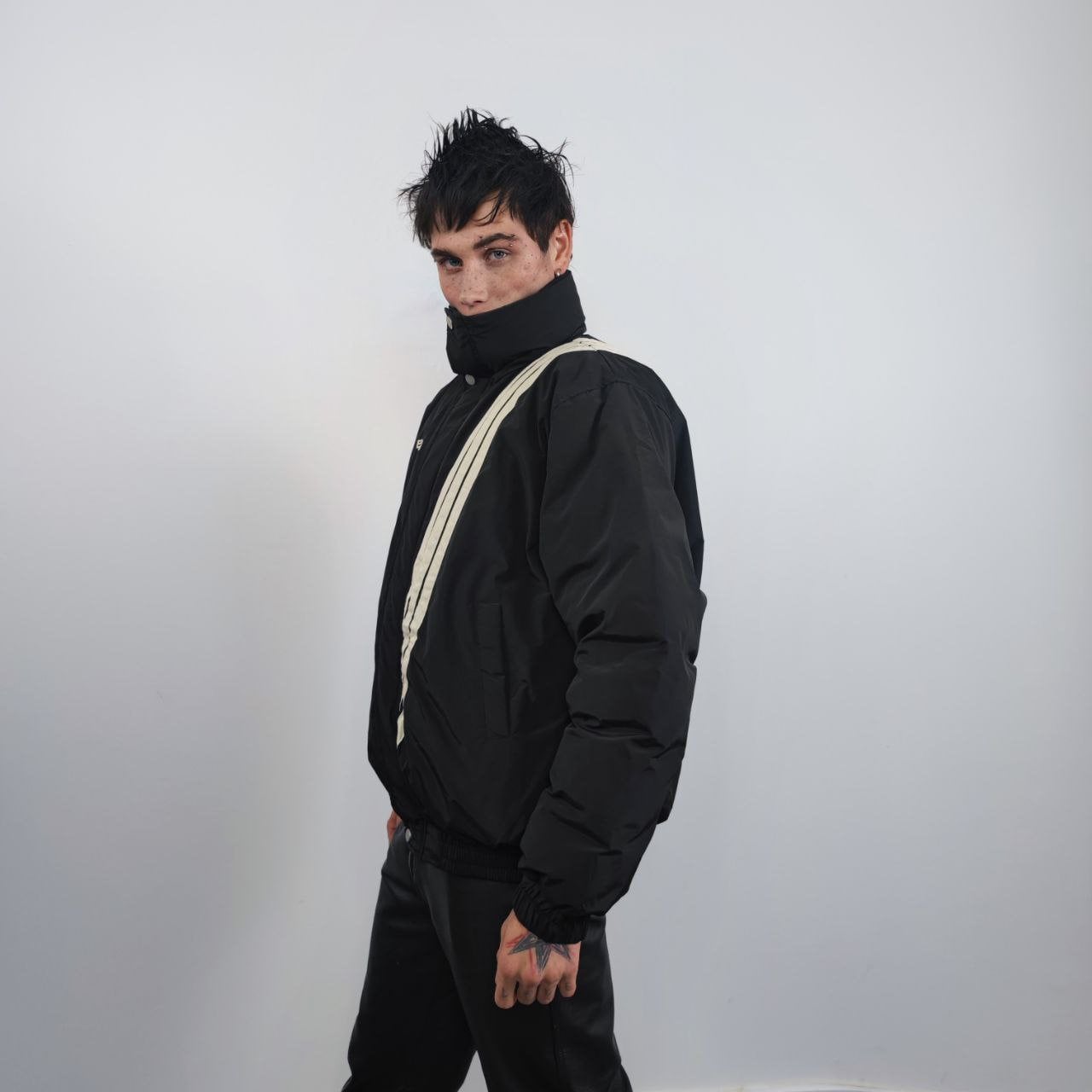 Utility Bomber Jacket Striped Puffer Gorpcore Coat Techno Varsity Punk ...