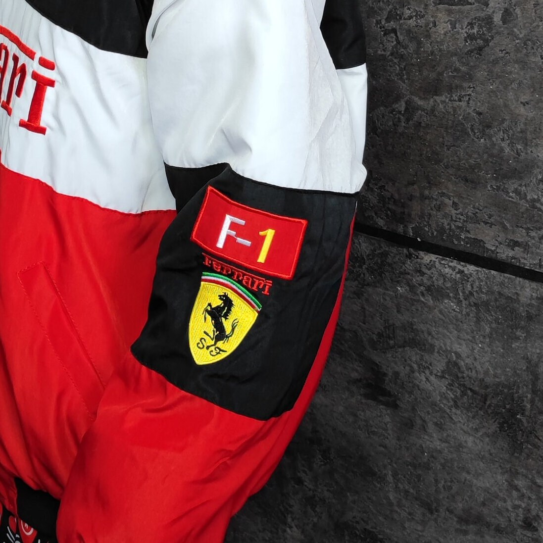 F1 Racing Jacket Multi Patch Ferrari Motorcycle Varsity Vintage Formula ...
