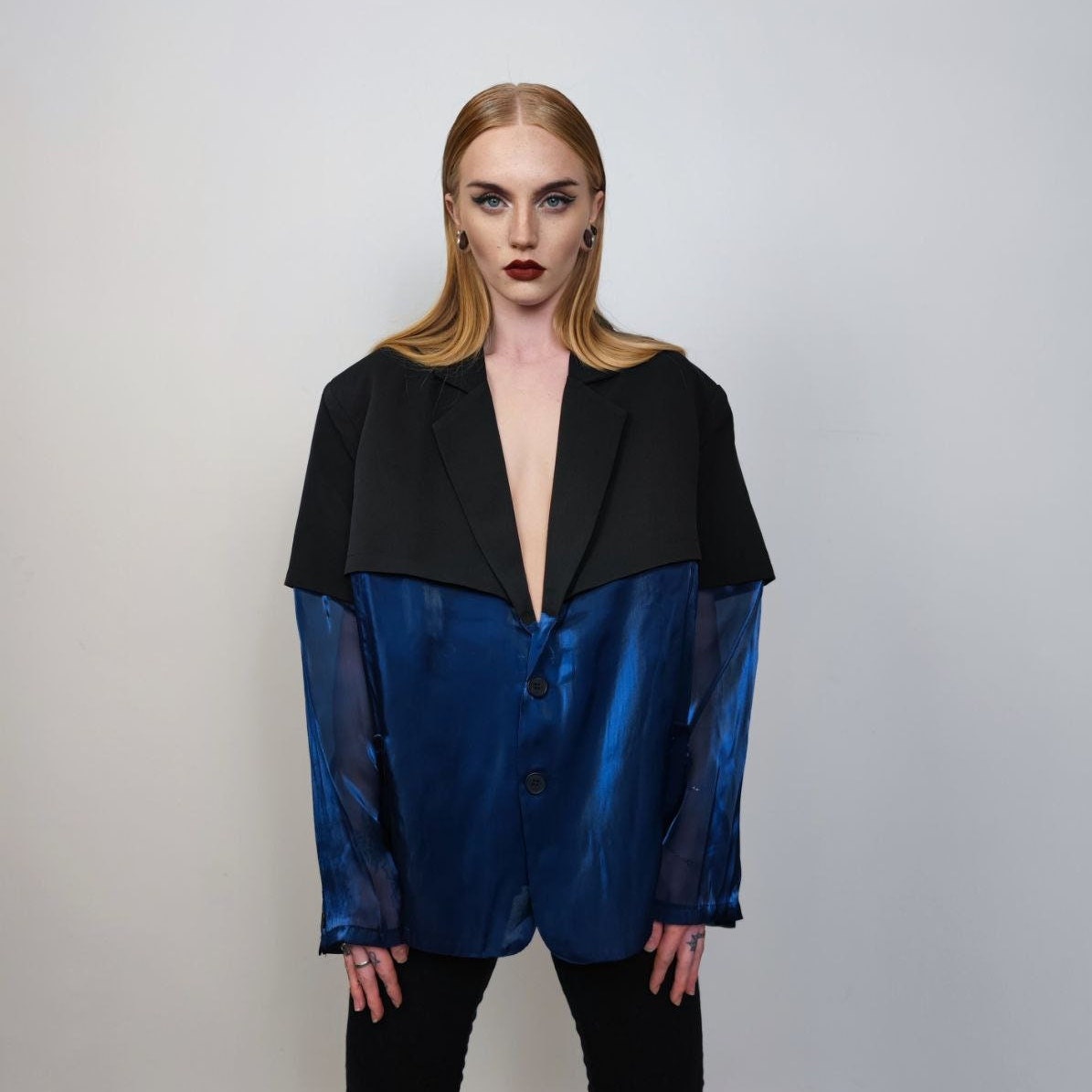 Transparent Blazer See-through Jacket Going Out Coat Fancy Dress Bomber ...