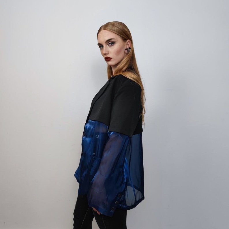 Transparent Blazer See-through Jacket Going Out Coat Fancy Dress Bomber ...