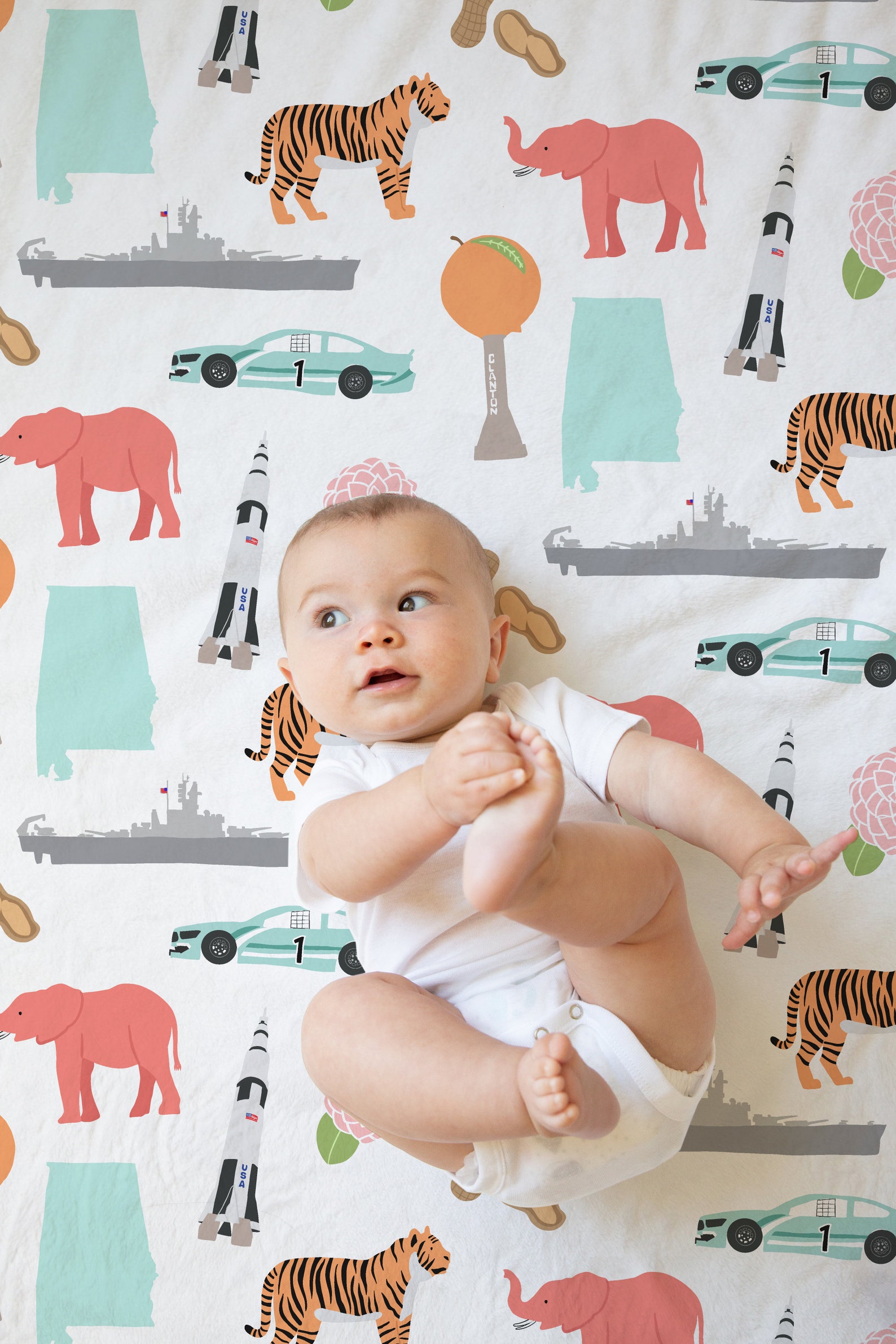 ALABAMA Baby Blanket Alabama Newborn Swaddle Baby Hat Baby Headband ...