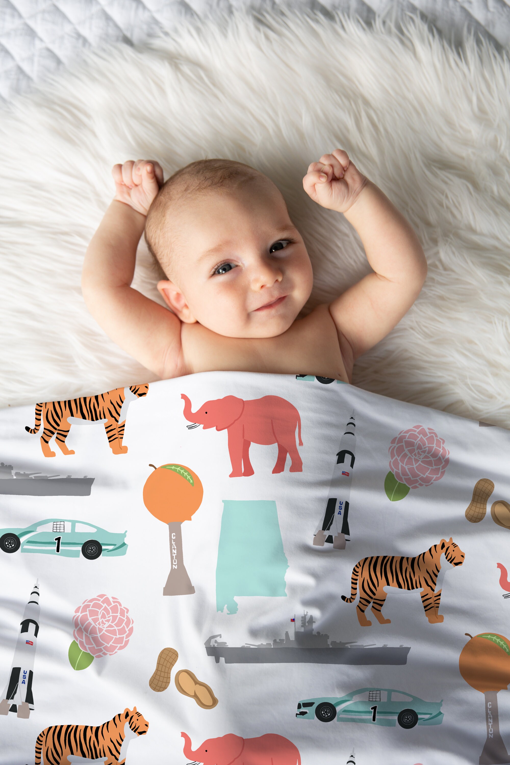 ALABAMA Baby Blanket Alabama Newborn Swaddle Baby Hat Baby Headband ...