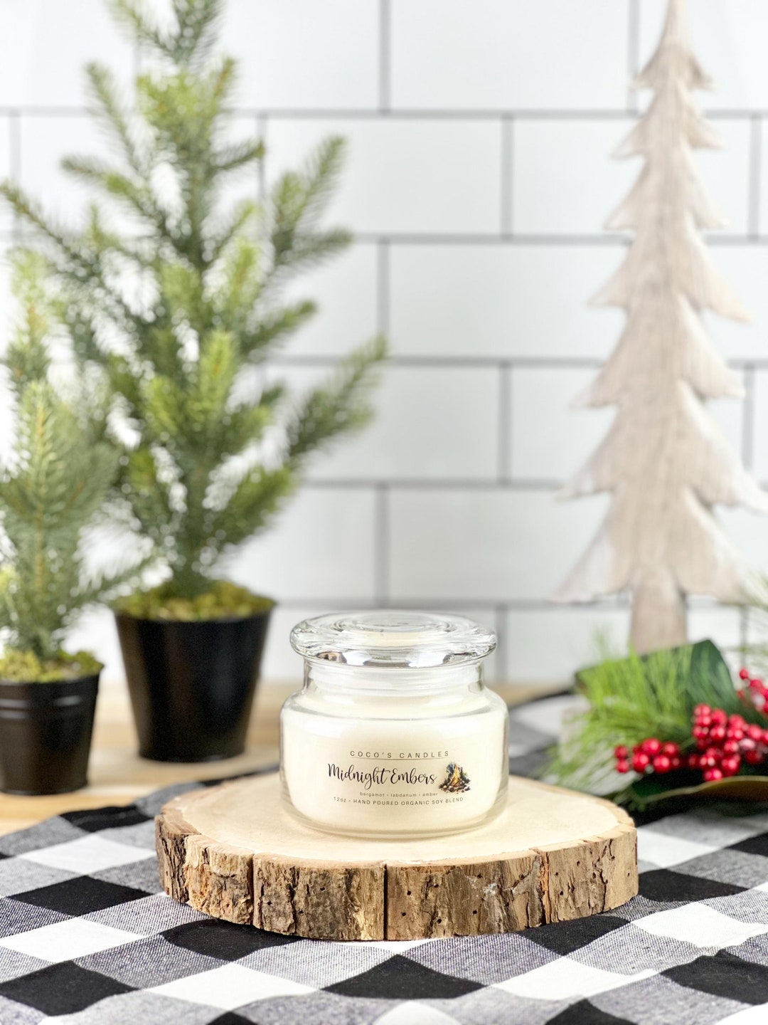 Midnight Embers Candle / Warm and Woodsy Candle / Hand Poured Soy ...