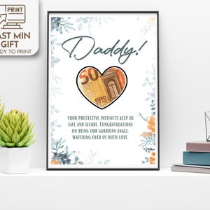 Money Gift to Daddy, Cash Gift Card, Personalized, Birthday Cash Gift ...