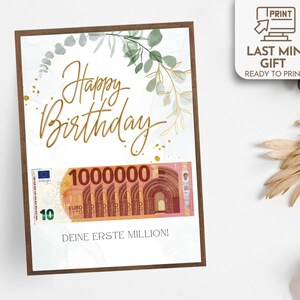 Happy Birthday Million Gift Card, DIY Money Gift (digital Canva ...