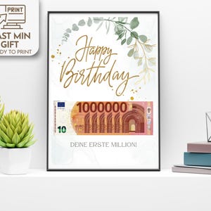 Happy Birthday Million Gift Card, DIY Money Gift (digital Canva ...