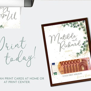 Personalized Wedding Money Gift, Your First Million, Couple Million Gif ...