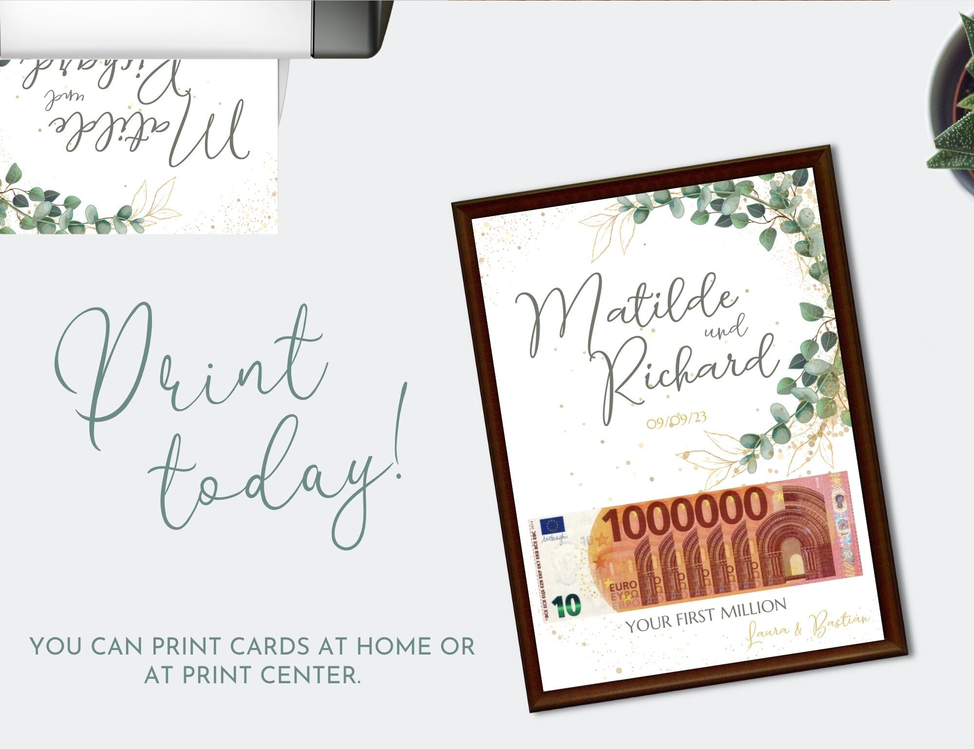 Personalized Wedding Money Gift Your First Million Couple - Etsy